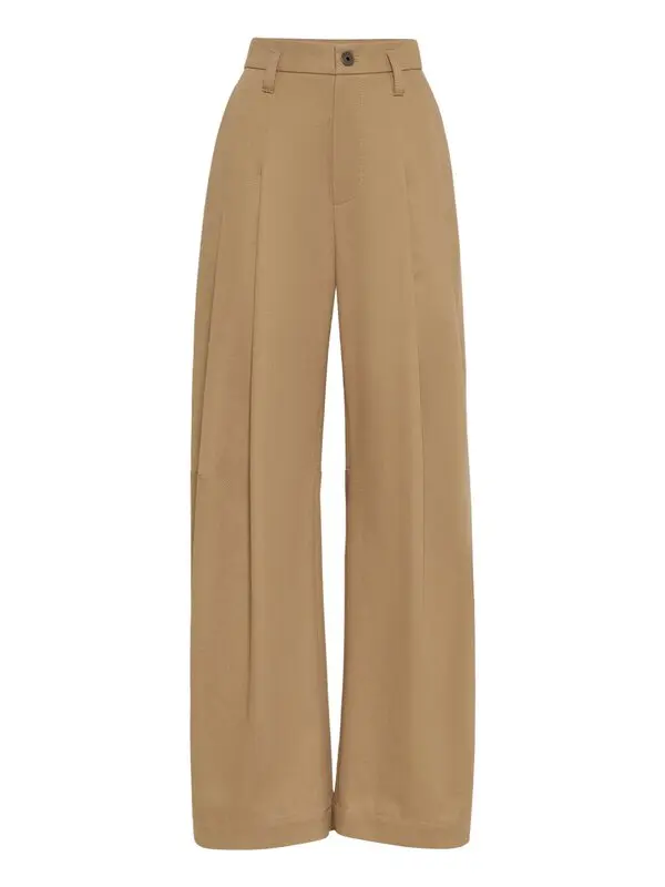 Brunello Cucinelli Cotton Denim Garment-dyed Trousers - Beige