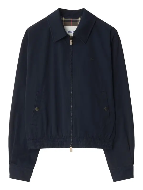 Burberry Cotton Gabardine Harrington Jacket - Navy