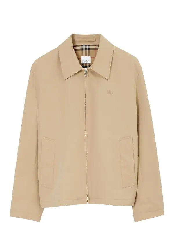 Burberry Cotton Gabardine Harrington Jacket - Yellow