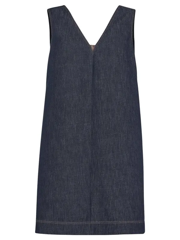 Brunello Cucinelli Denim-effect Mini Dress - Blue
