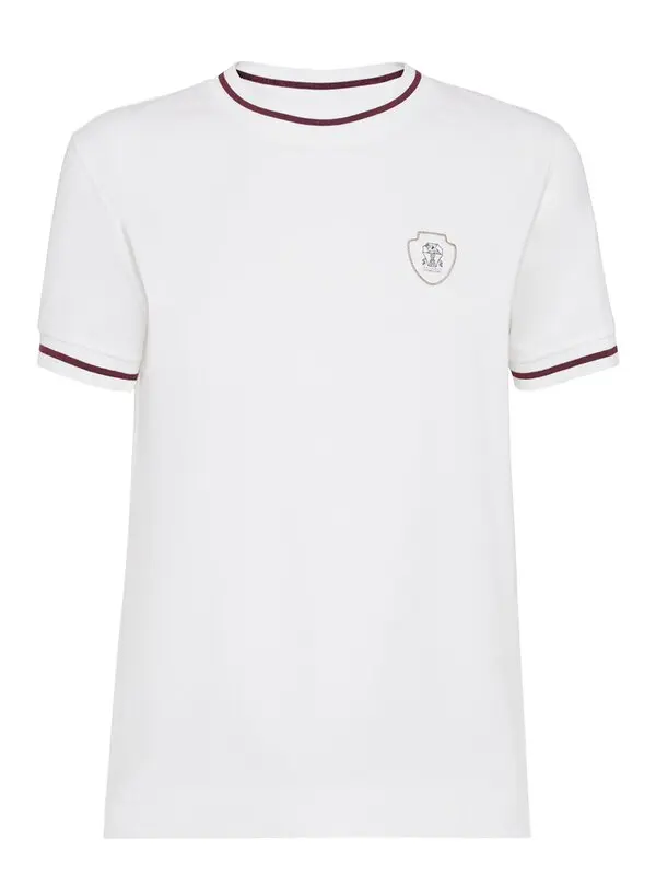 Brunello Cucinelli Cotton Jersey Logo T-shirt - White