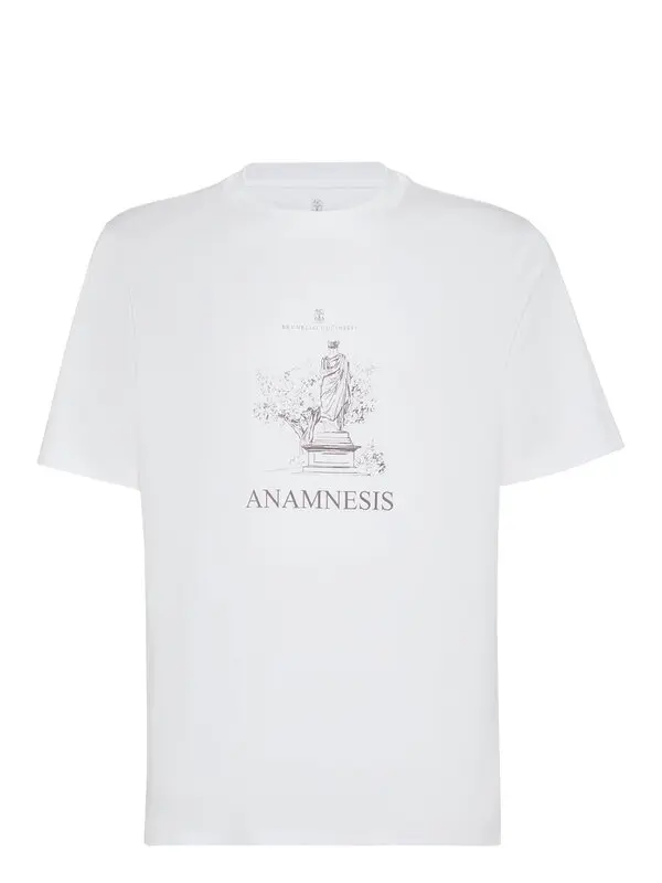 Brunello Cucinelli Cotton Anamnesis Print T-shirt - White