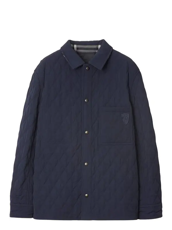 Burberry Quilted Check Reversible Jacket - Navy