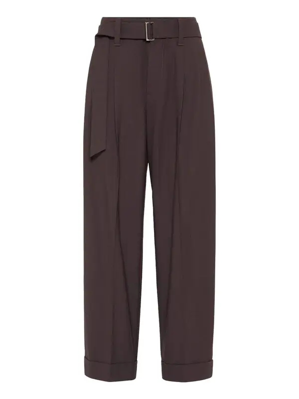 Brunello Cucinelli Sartorial Baggy Trousers In Tropical Luxury Wool - Brown