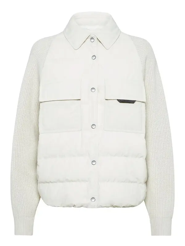 Brunello Cucinelli Down Hybrid Puffer Jacket - White