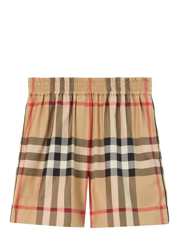 Burberry Cotton Check Shorts - Beige