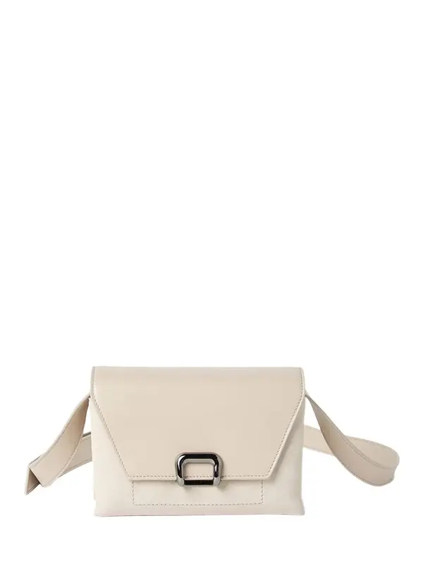 Brunello Cucinelli Small Leather Sartorial Cross-body Bag - White