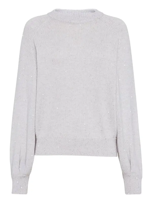 Brunello Cucinelli Cashmere-silk Diamond Yarn Sweater - White