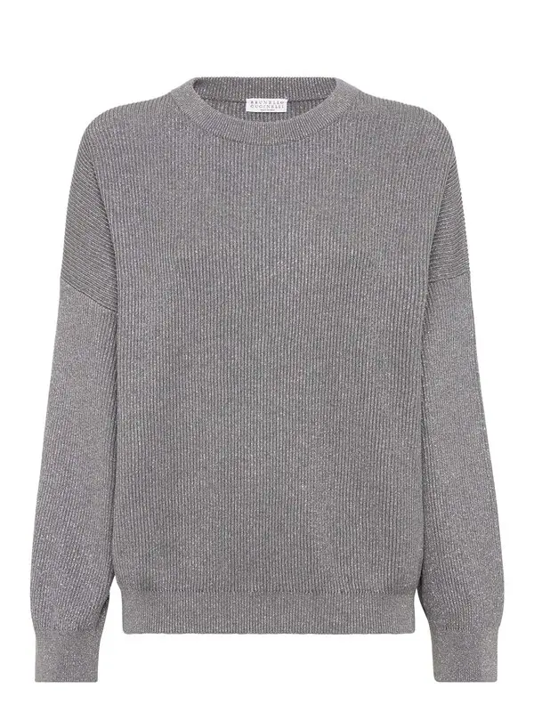 Brunello Cucinelli Cotton-blend Sparkling Vanisé Sweater - Grey