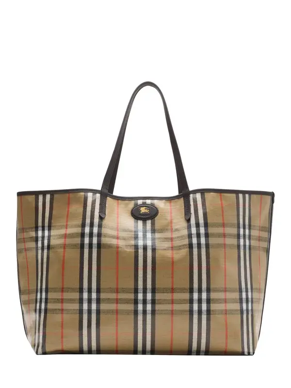 Burberry Large Canvas Highlands Tote Bag - Beige