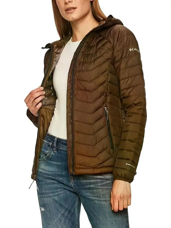 Columbia Quilted Hooded Puffer Jacket - Brown