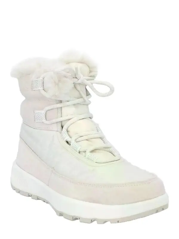 Columbia Shearling-trimmed Lace-up Boots - White