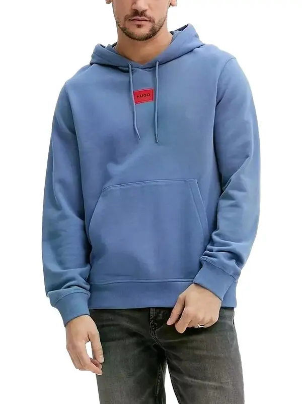 Hugo Boss Logo-patch Hoodie - Blue