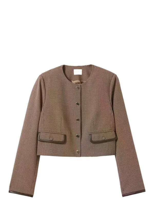 Claudie Pierlot Houndstooth Cropped Jacket - Brown