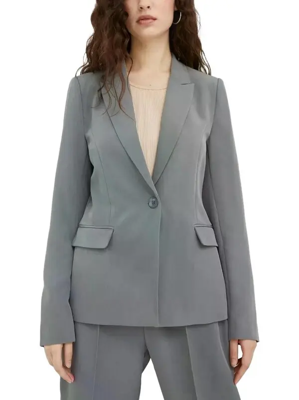 BRUUNS BAZAAR Single-button Peaked Lapel Jacket - Grey