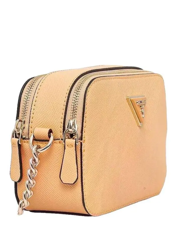 Guess Noelle Double-zip Chain Crossbody Bag - Neutrals