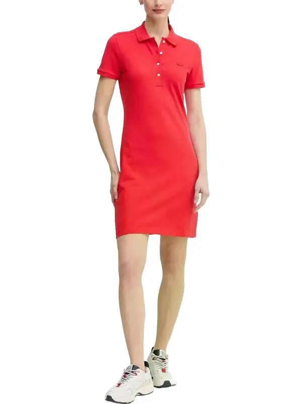 Lacoste Short-sleeve Polo Mini Dress - Red