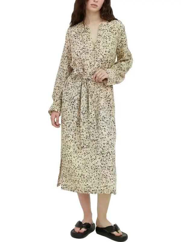 DRYKORN Aidana Belted Print Midi Dress - Neutrals