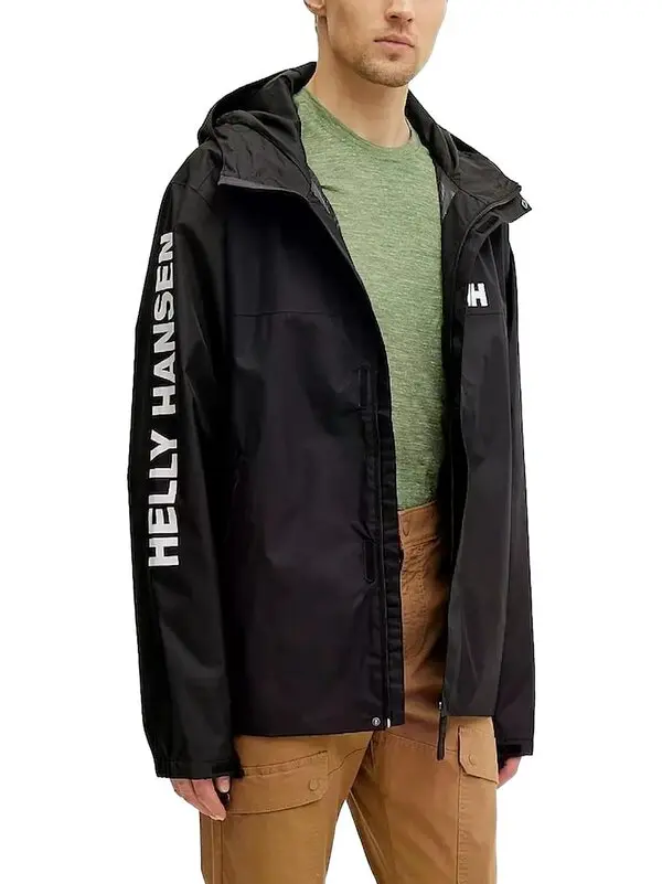 Helly Hansen Logo-sleeve Hooded Jacket - Black