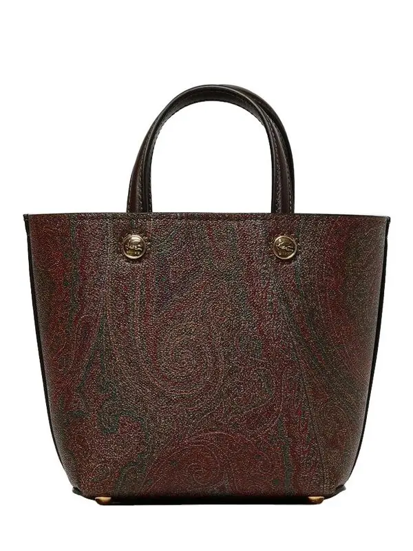 Etro Mini Paisley Cotton Tote - Brown