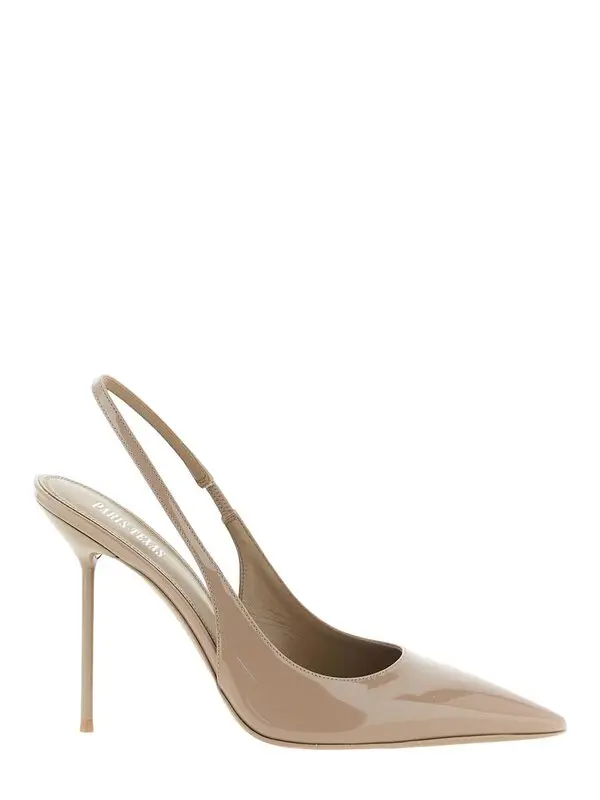 Paris Texas Lidia Patent Leather Slingback Pumps With High Heel - Beige