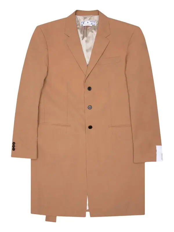 Off-White Relaxed Long Jacket - Brown