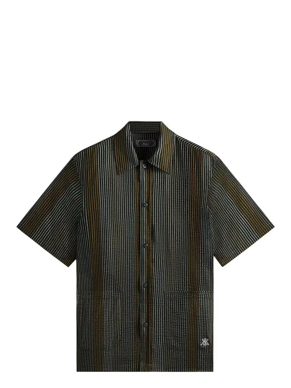 Kith Seersucker Boxy Collared Overshirt - Green