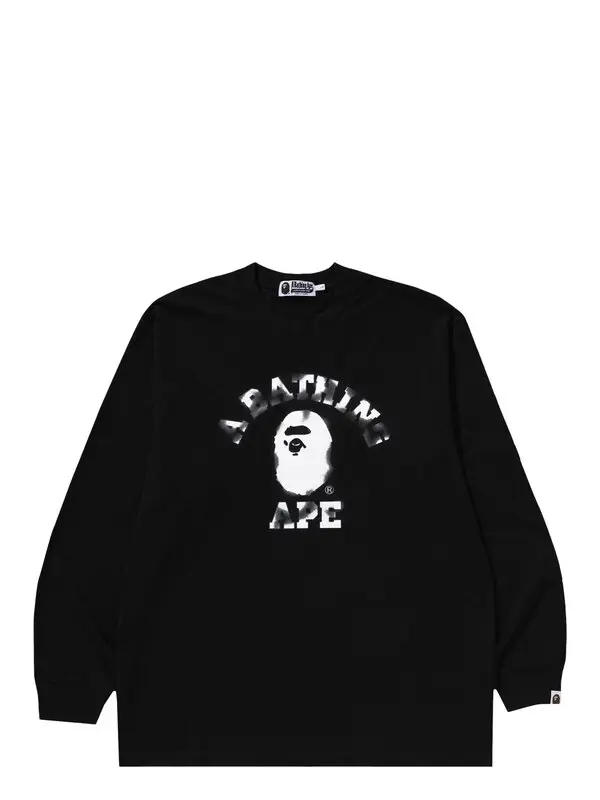 A BATHING APE College Relaxed Fit Long-sleeve Tee - Black