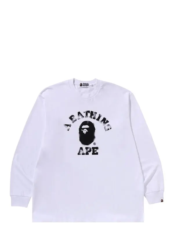 A BATHING APE College Relaxed Fit Long-sleeve Tee - White
