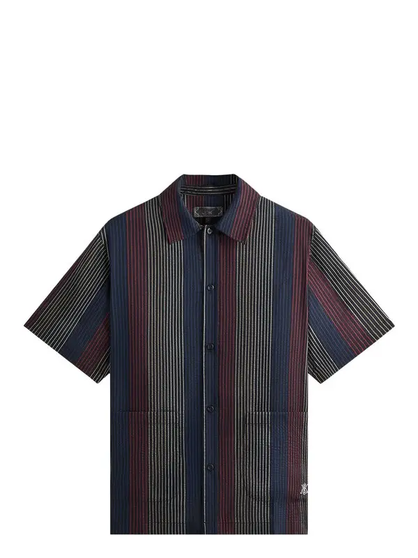 Kith Seersucker Boxy Collared Overshirt - Blue