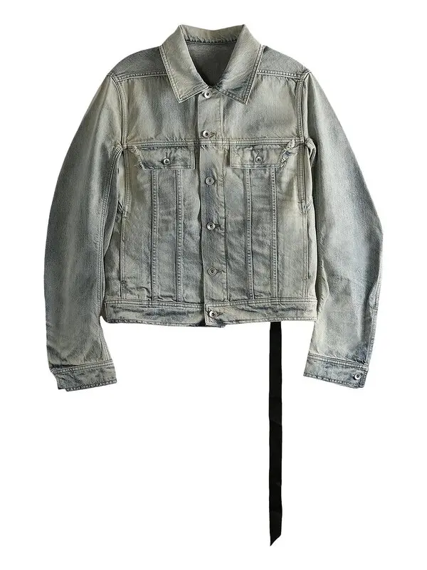 Rick Owens Denim Trucker Jacket - Grey