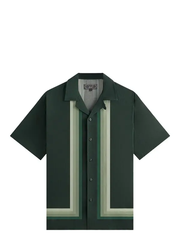Kith Border Stripe Thompson Camp Collar Shirt - Green