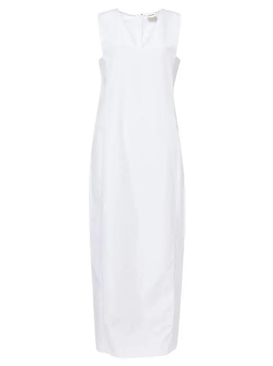 Khaite Avery Sleeveless Cotton Maxi Dress - White
