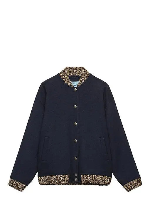 Prada Cashmere And Wool Bomber Jacket - Blue