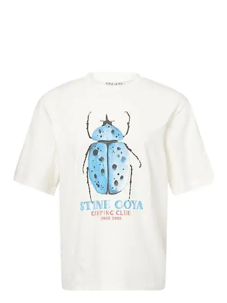 Stine Goya Logo-print Round-neck Cotton-jersey T-shirt - Stine Goya Camping Club