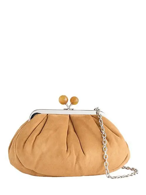 Max Mara Small Suede Pasticcino Clutch - Brown