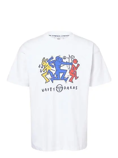SERGIO TACCHINI X Wavey Garms Tempo Rave Cotton T-shirt - White