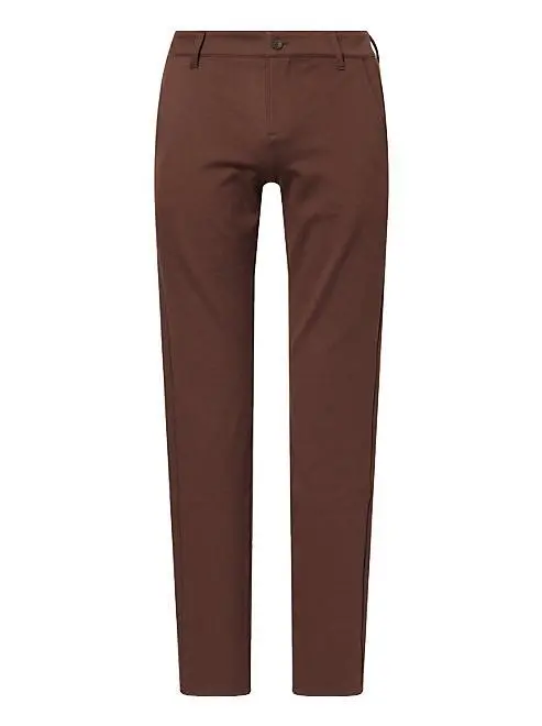 Paige Slim-fit Tapered-leg Stretch-woven Trousers - Burnt Ember