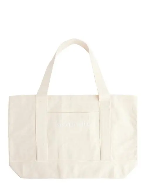 SISTERLY TRIBE Cotton Canvas Tote Bag - Cream