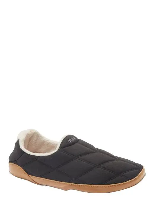 Olukai Puku'i Quilted Slippers - Black/sahara
