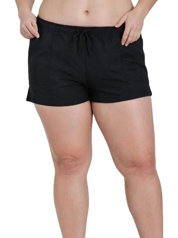 CALYPSA Board Shorts With Upf 50+ Sun Protection - Black