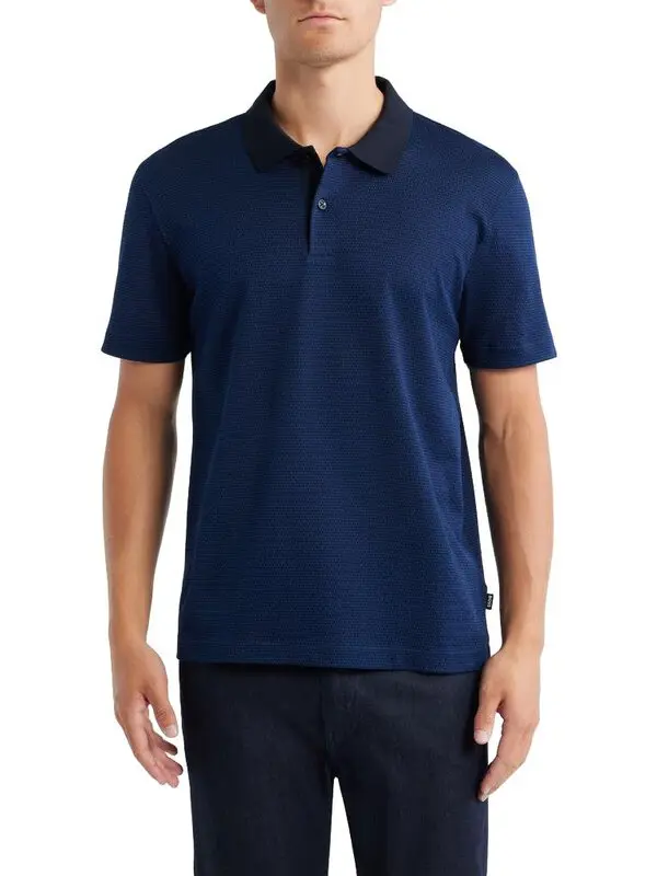 BOSS Parlay Texture Polo - Dark Blue