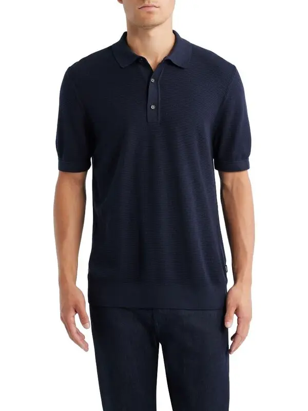 BOSS Iannotti Cotton Blend Polo - Dark Blue