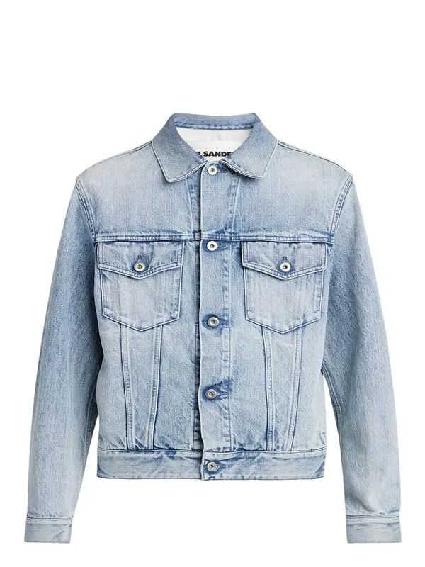 JIL SANDER Acid-wash Denim Jacket - Antartic
