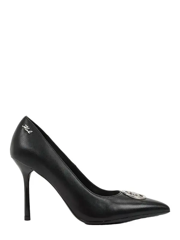 Karl Lagerfeld Logo-plaque Pointed-toe Pumps - Black