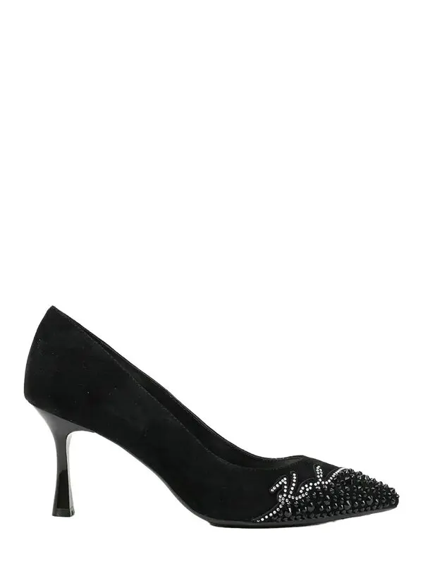 Karl Lagerfeld Pointed-toe Embellished Pumps - Black