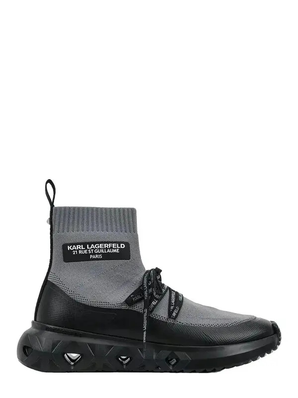 Karl Lagerfeld Sock-knit High-top Sneakers - Black