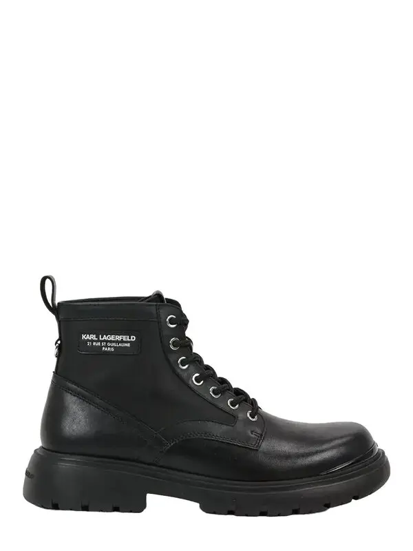 Karl Lagerfeld Lace-up Platform Boots - Black