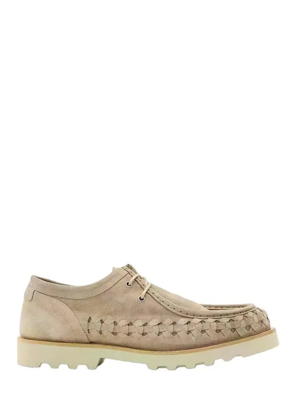ALLSAINTS Skiff Woven Suede Derby Shoes - Neutrals