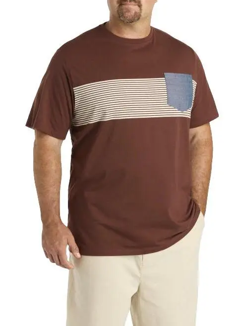 HARBOR BAY BY DXL Big & Tall Moisture-wicking Colorblock T-shirt - Brown